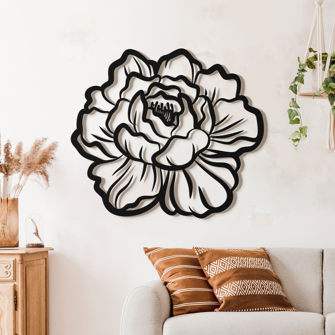 Flower Svg Laser Cut Files Glowforge Svg Files Metal Wall Art Svg Files ...