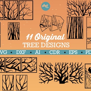 Tree Branches Svg Bundle Trees Dxf Laser Cut Files Tree Svg Files for ...