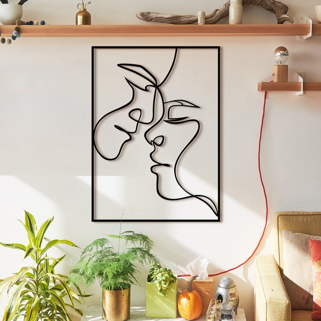 Сouple Line Art SVG Dxf Laser Cut Files Png Eps One Line Art Wall Art ...