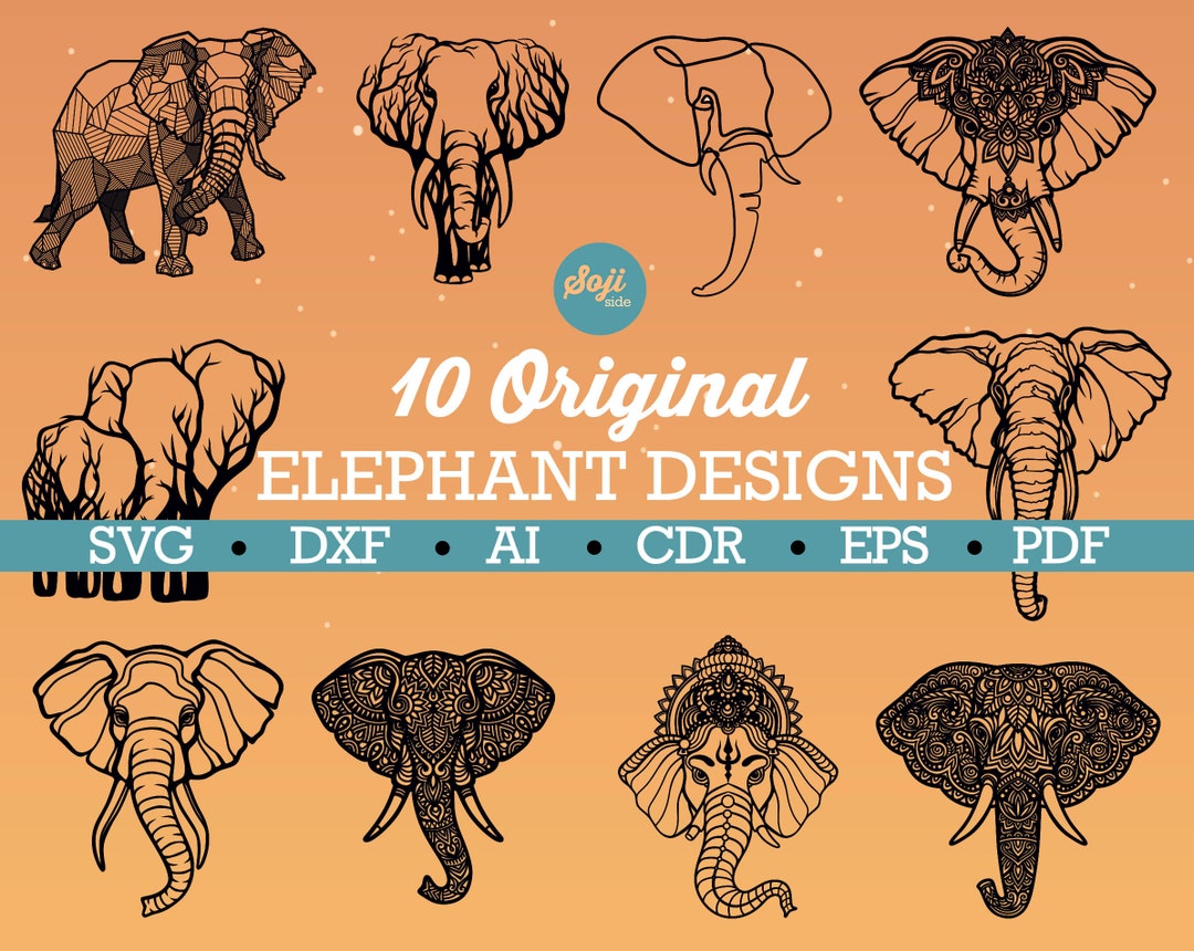 Elephant Svg Bundle Mandala Dxf Laser Cut Files Ganesha Svg - Etsy