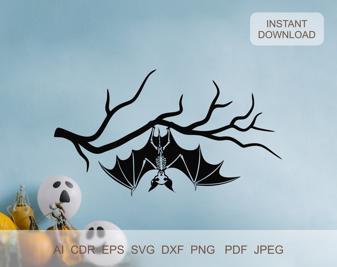 Bat Svg Dxf Laser Cut Files Gothic Decor Svg Files for Cricut Dxf Files ...