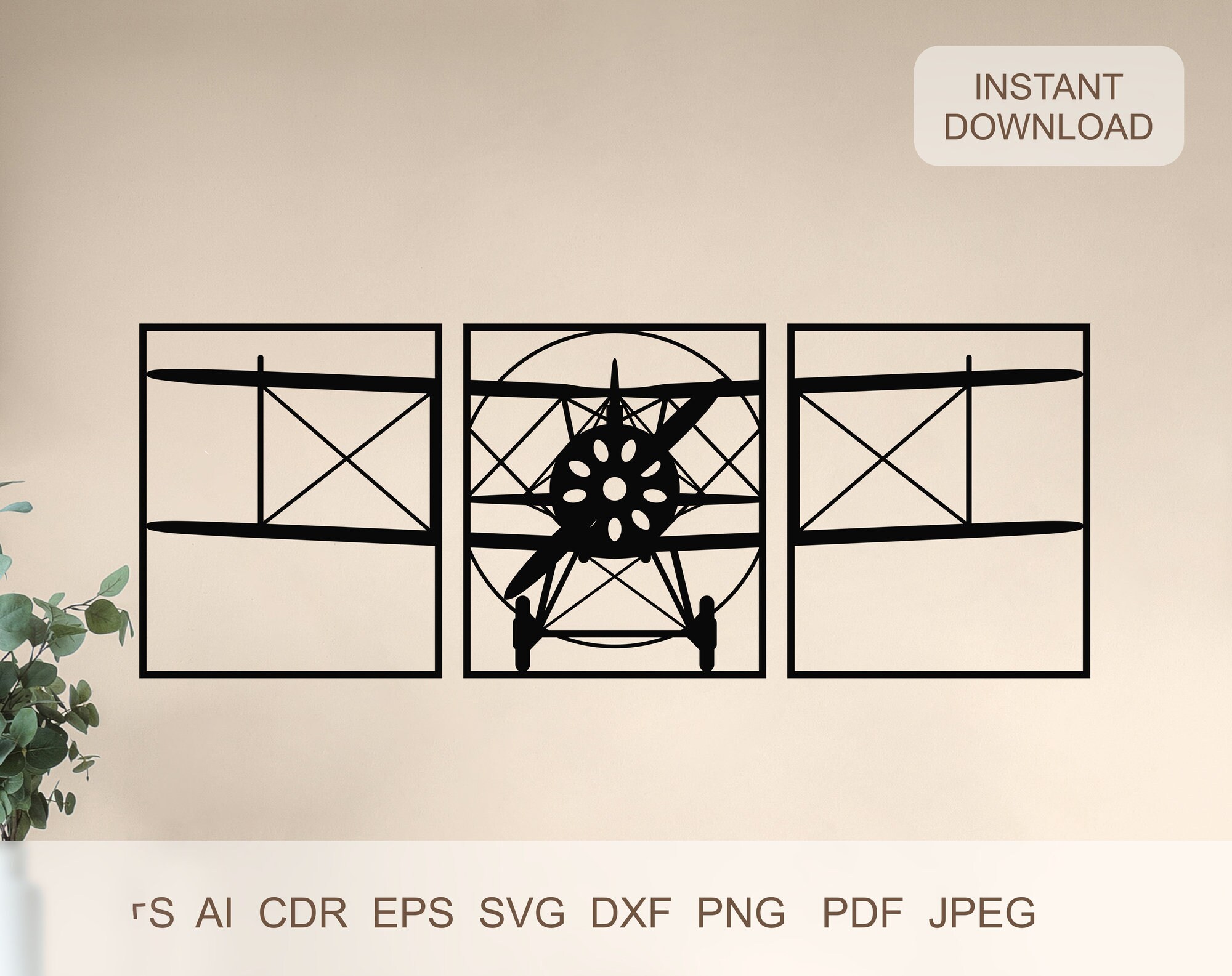 Airplane Svg Dxf Pdf Laser Cut Files Biplanes Svg File for - Etsy