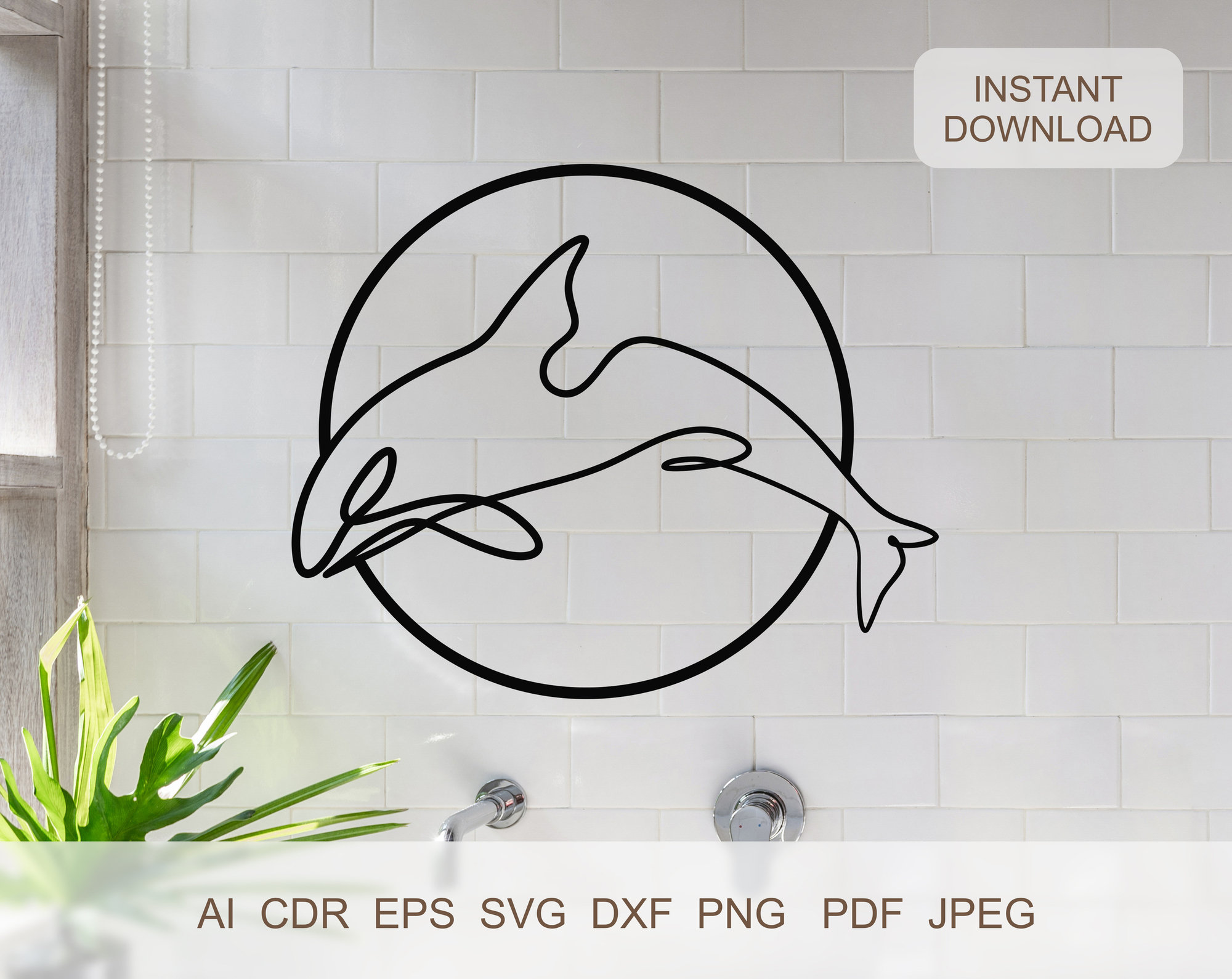 Orca Line Art Svg Dxf Laser Cut Files Svg Files for Cricut Dxf - Etsy ...