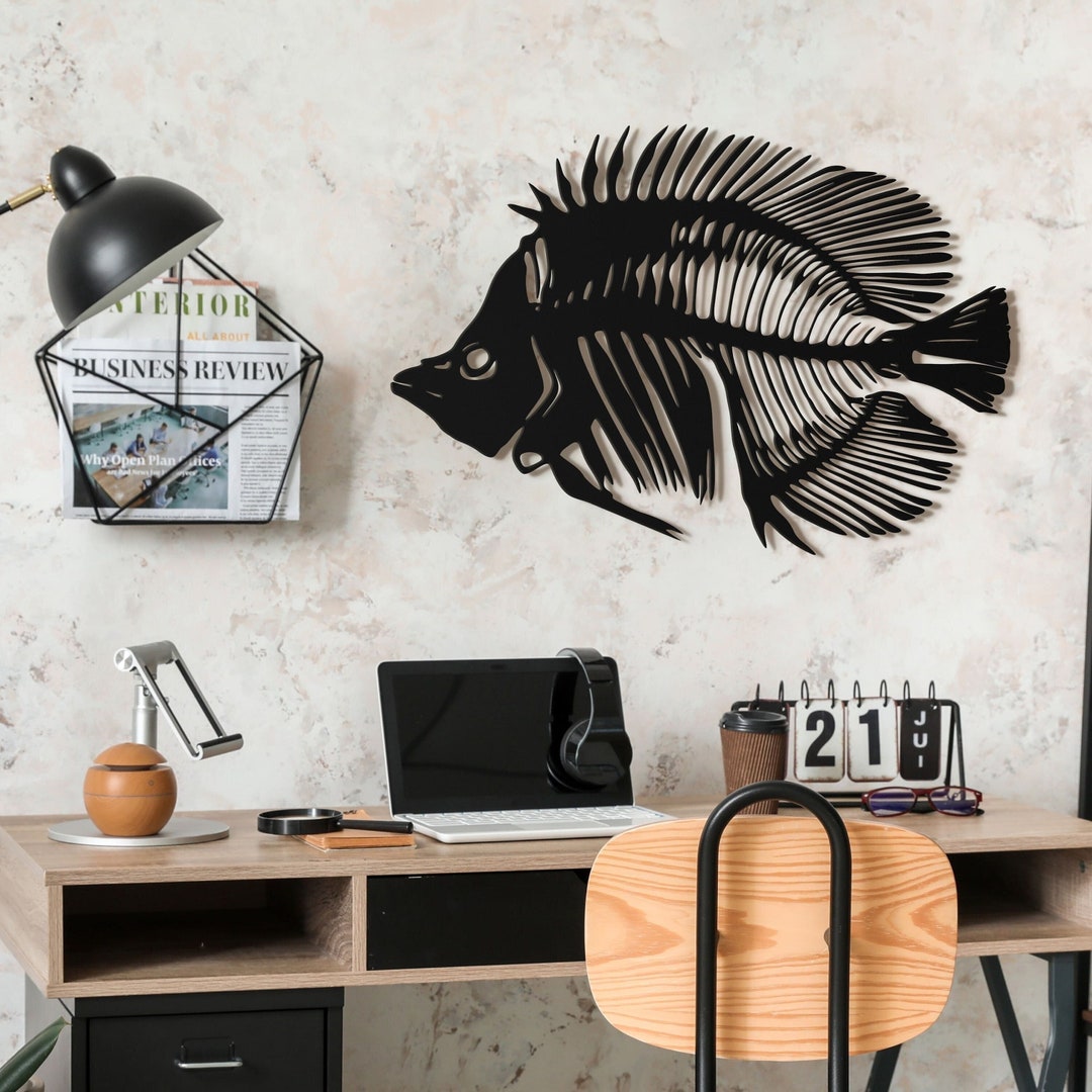 Fish Skeleton Svg Dxf Pdf Laser Cut Files Svg File for Cricut Fish ...