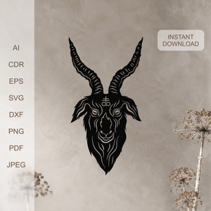 Goat Head Svg Dxf Pdf Laser Cut Files Animal Head Metal Wall Art Svg ...