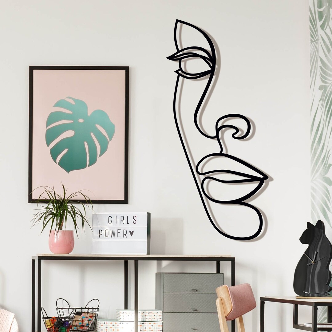 Girl Face Line Art DXF Laser Cut File Svg Files for Cricut Digital ...