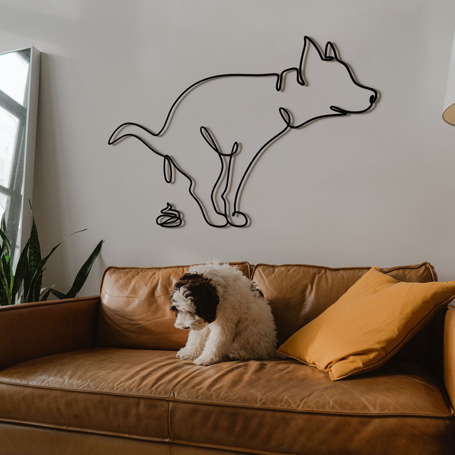 Pooping Dog Line Art Svg Dxf Laser Cut File Animal Wall Art - Etsy