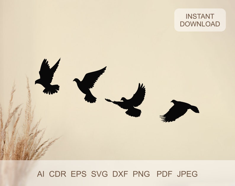 Pigeons Svg Flying Birds Dxf Laser Cut Files Svg File for - Etsy
