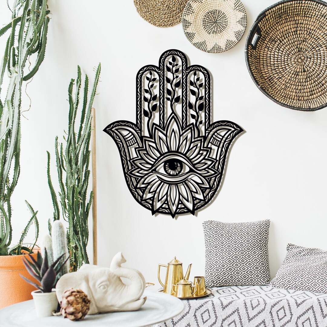 Hamsa Svg Dxf Laser Cut Files Mandala Hand Svg File for Cricut Dxf File ...