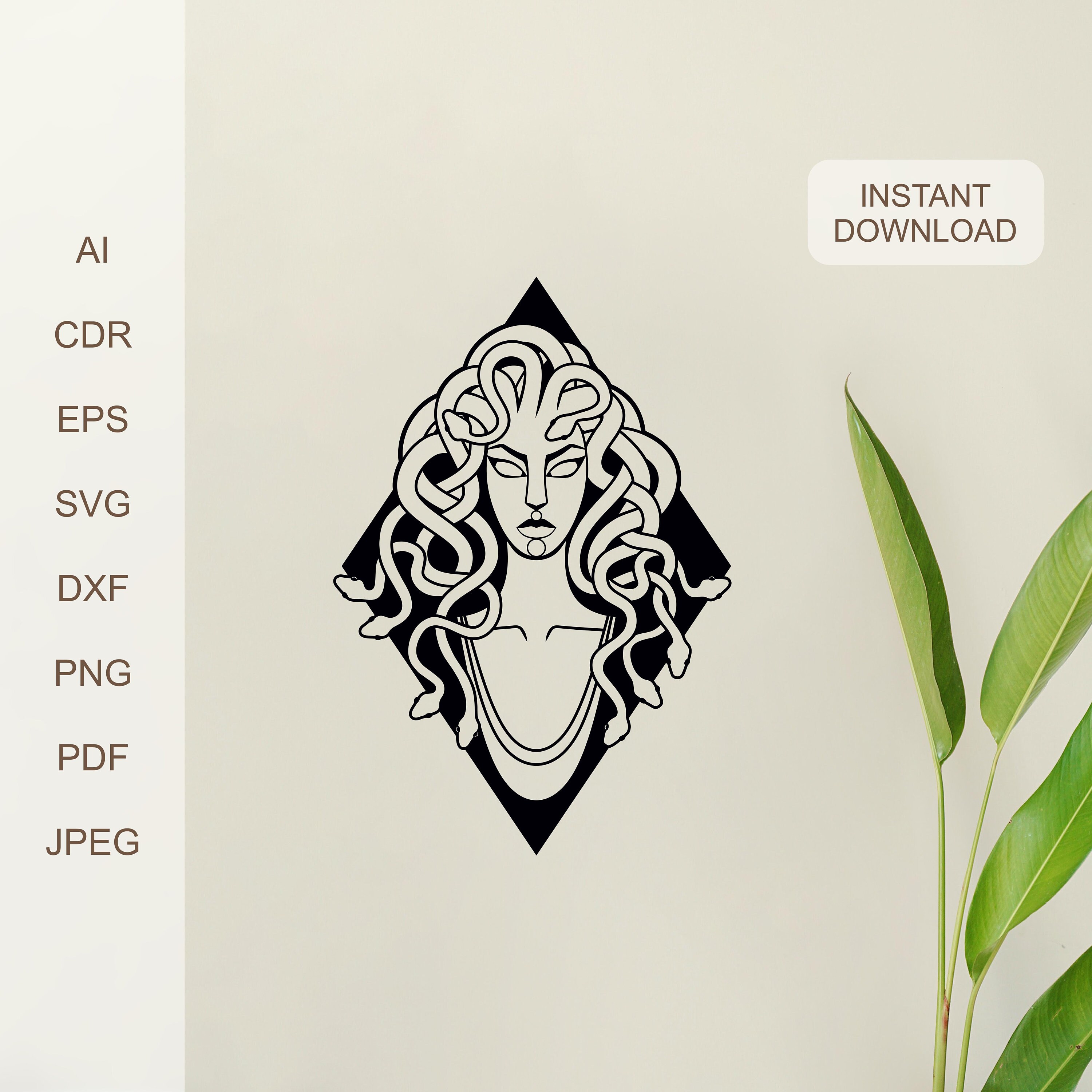 Medusa Gorgon Svg Dxf Laser Cut Files Svg Files for Cricut Dxf - Etsy ...