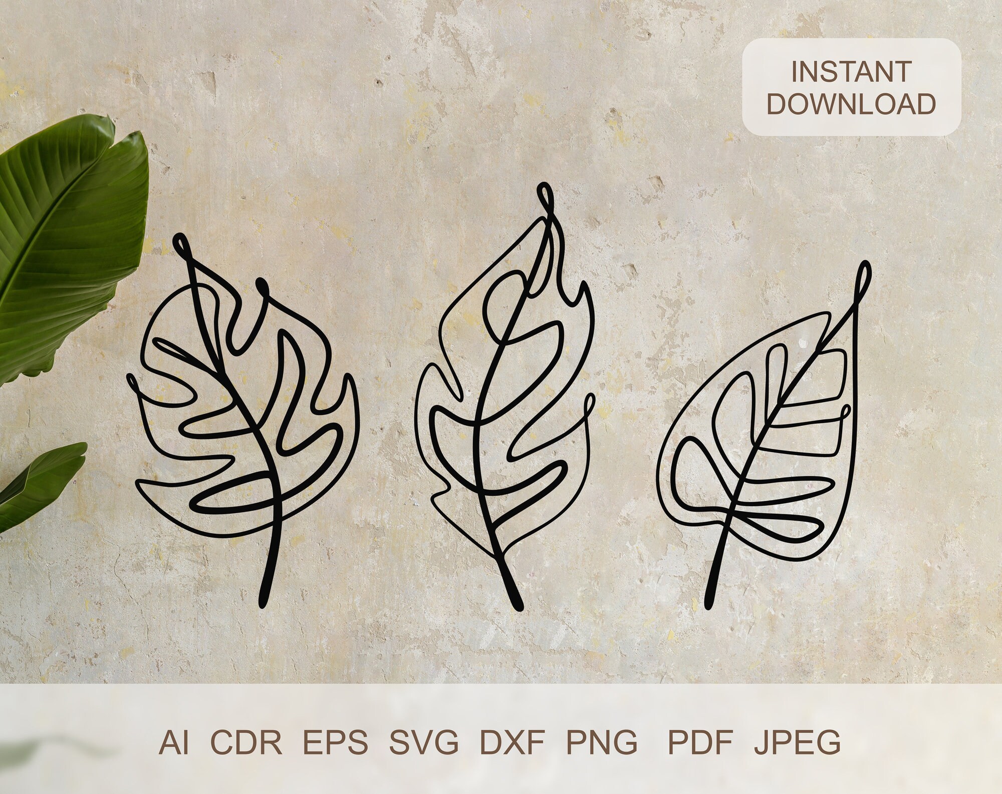 Tree Leaves SVG DXF Laser Cut Files Line Art Png Wall Art - Etsy Canada