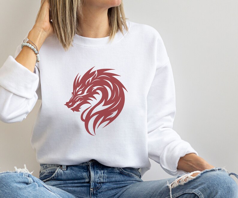Chinese Red Dragon Sweater,happy New Year Gift, Zodiac Crewneck,cute ...