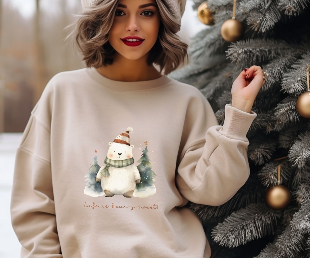 Green Christmas Tree Sweater, Cute Holiday Crewneck for Women,winter ...