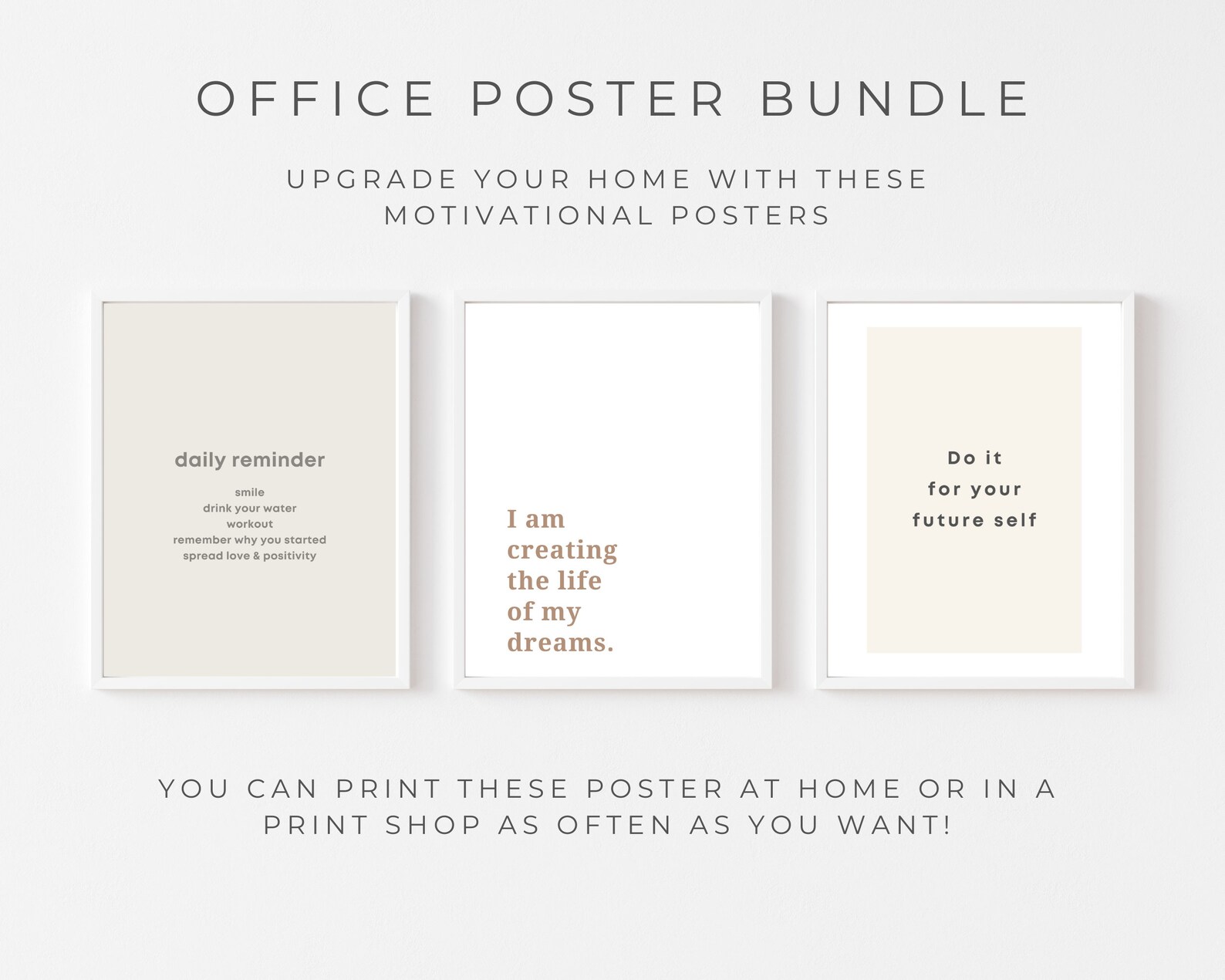 Motivational Poster Bundle Office Wall Decor Wall Art Printable JPG ...