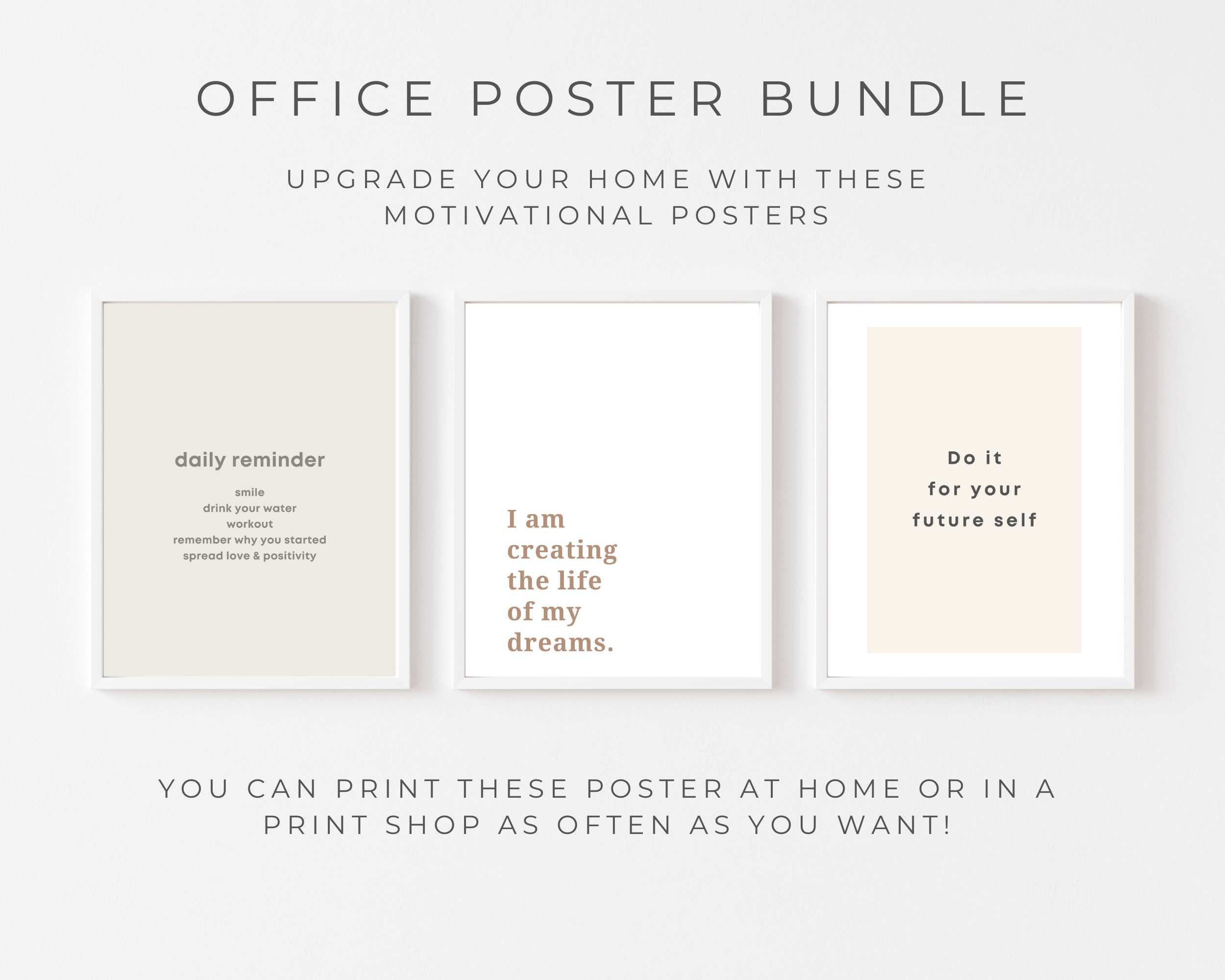 Motivational Poster Bundle Office Wall Decor Wall Art Printable JPG ...