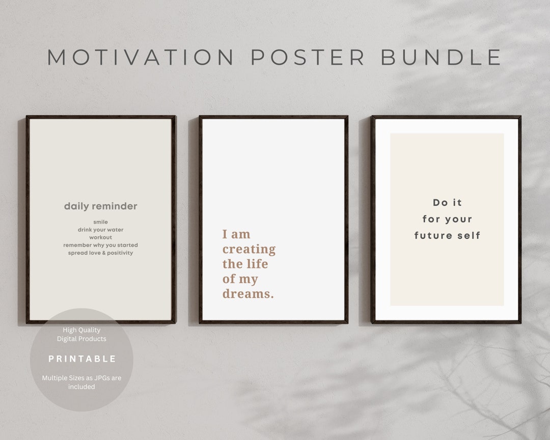 Motivational Poster Bundle Office Wall Decor Wall Art Printable JPG ...