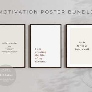 Motivational Poster Bundle Office Wall Decor Wall Art Printable JPG ...