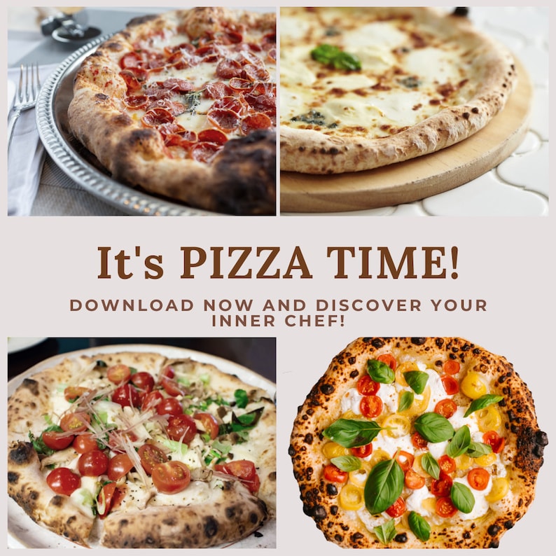 Pizza Margherita Digital Recipe,printable Single Recipe,italian Food ...