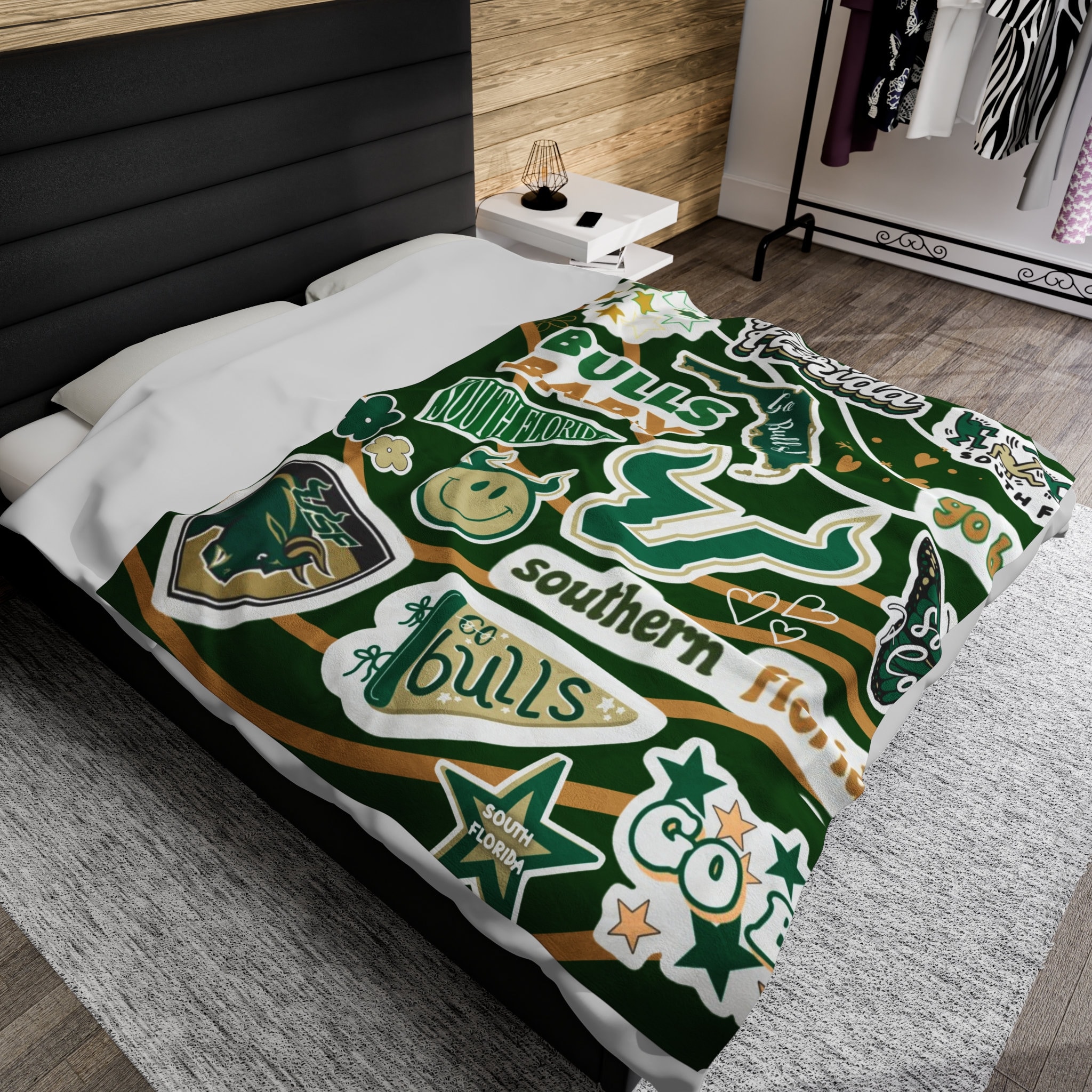 University of South Florida Bed Party Velveteen Plush Blanket - Etsy