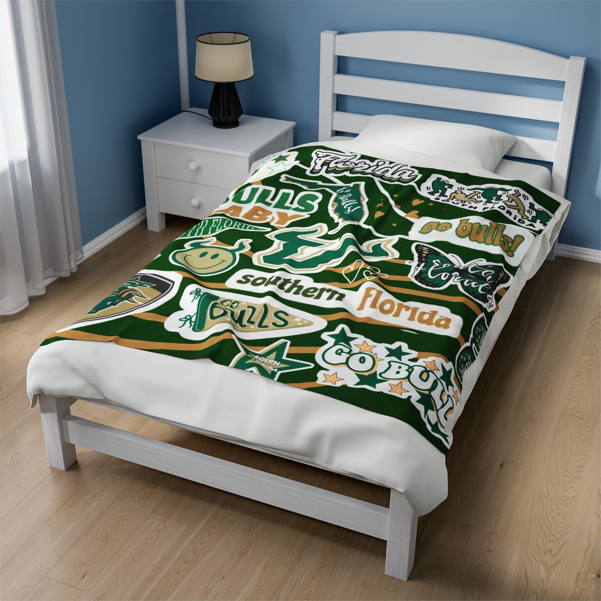 University of South Florida Bed Party Velveteen Plush Blanket - Etsy