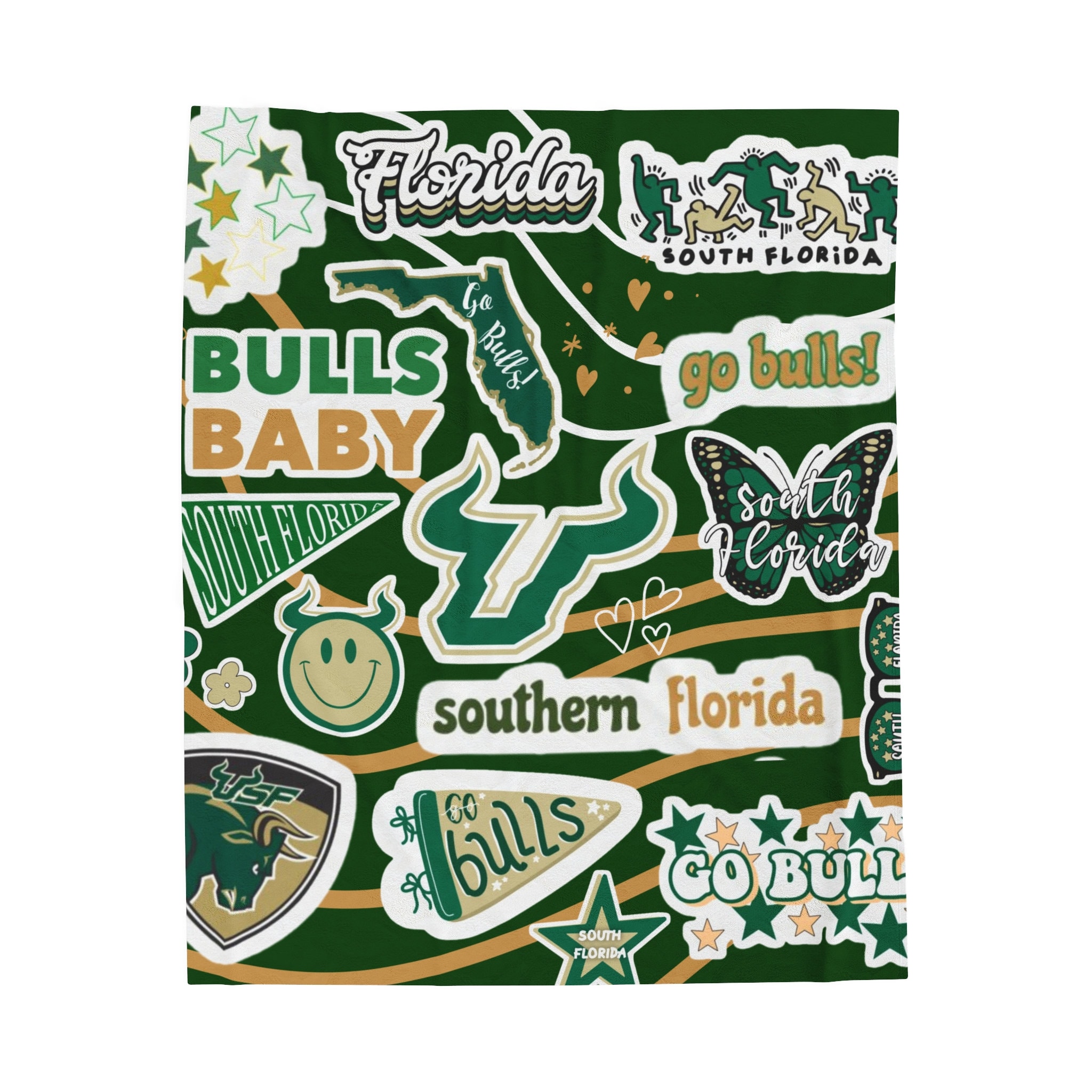 University of South Florida Bed Party Velveteen Plush Blanket - Etsy