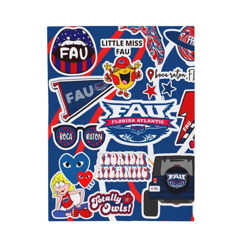 Florida Atlantic University College Bed Party Velveteen Plush Blanket ...