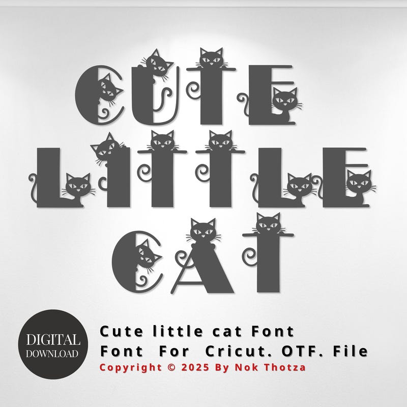 Cat Typography - Etsy