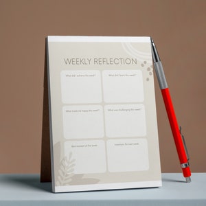 Daily Reflection Page, Weekly Reflection Page, Daily Organization Page ...