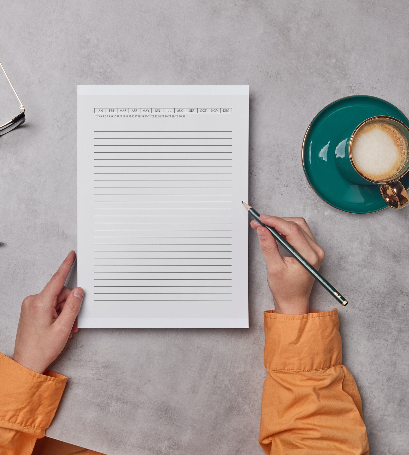 Minimalist Note Pad With Blank Lines, Month and Date, Printable Blank ...