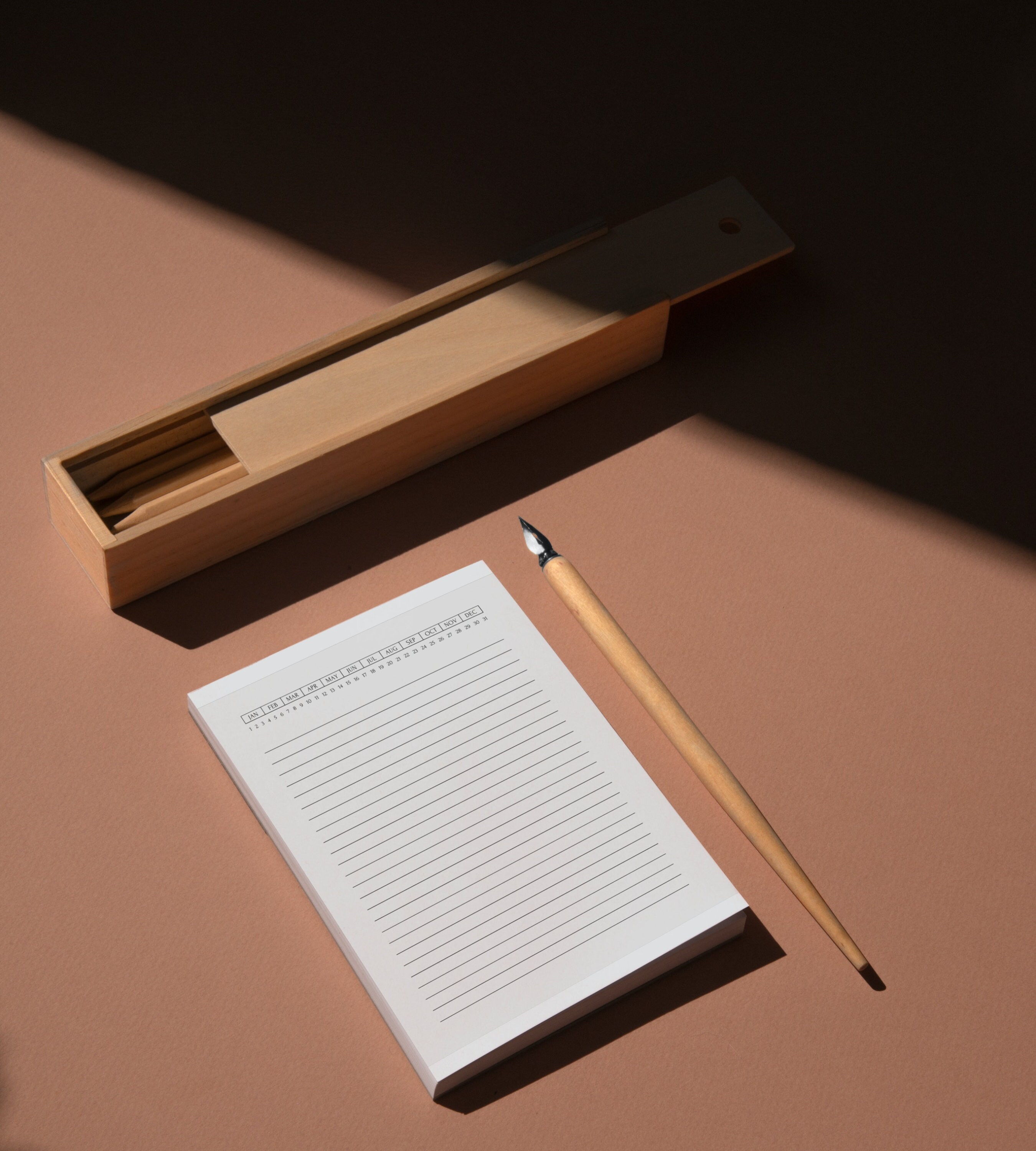 Minimalist Note Pad With Blank Lines, Month and Date, Printable Blank ...