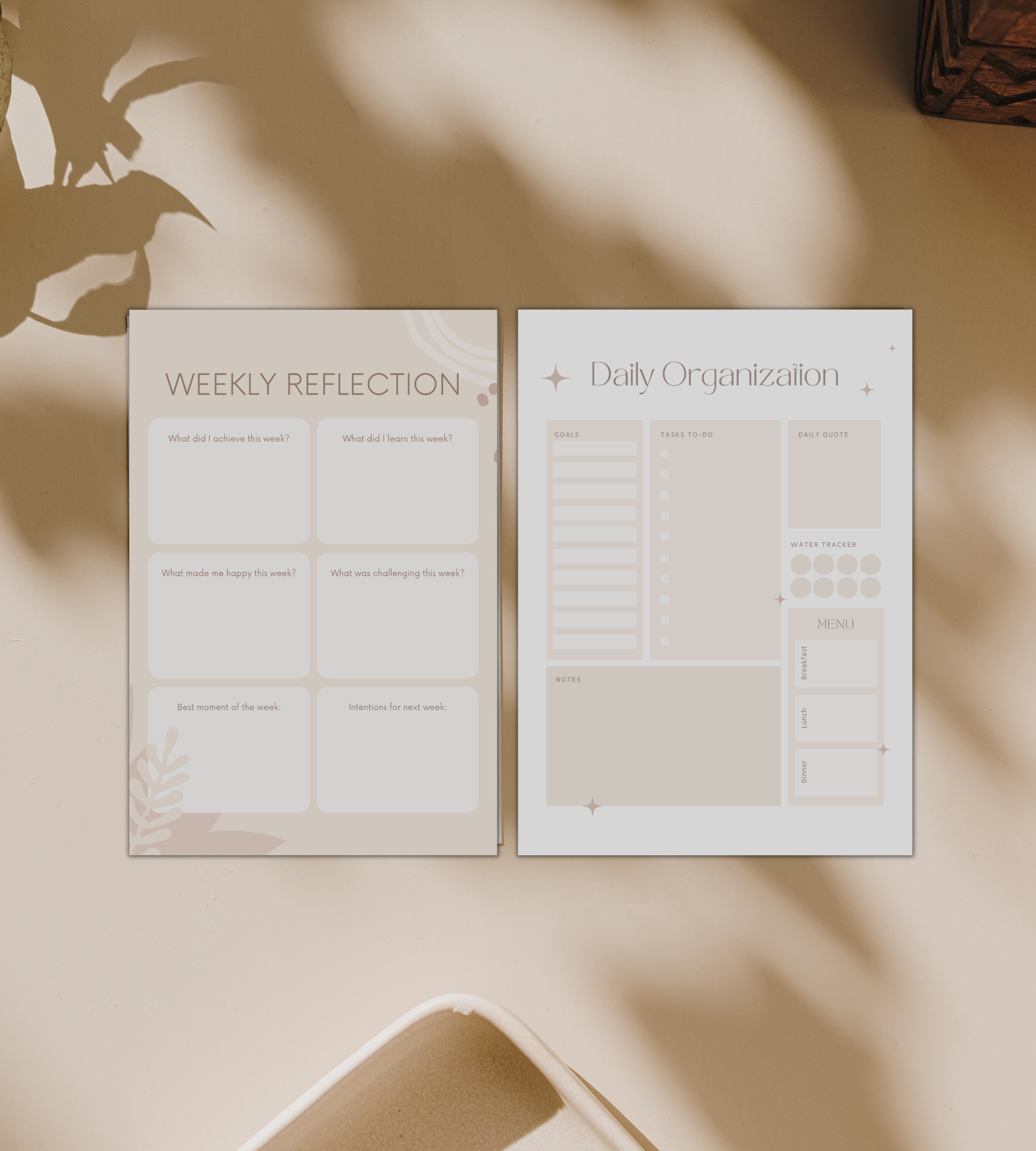 Daily Reflection Page, Weekly Reflection Page, Daily Organization Page ...