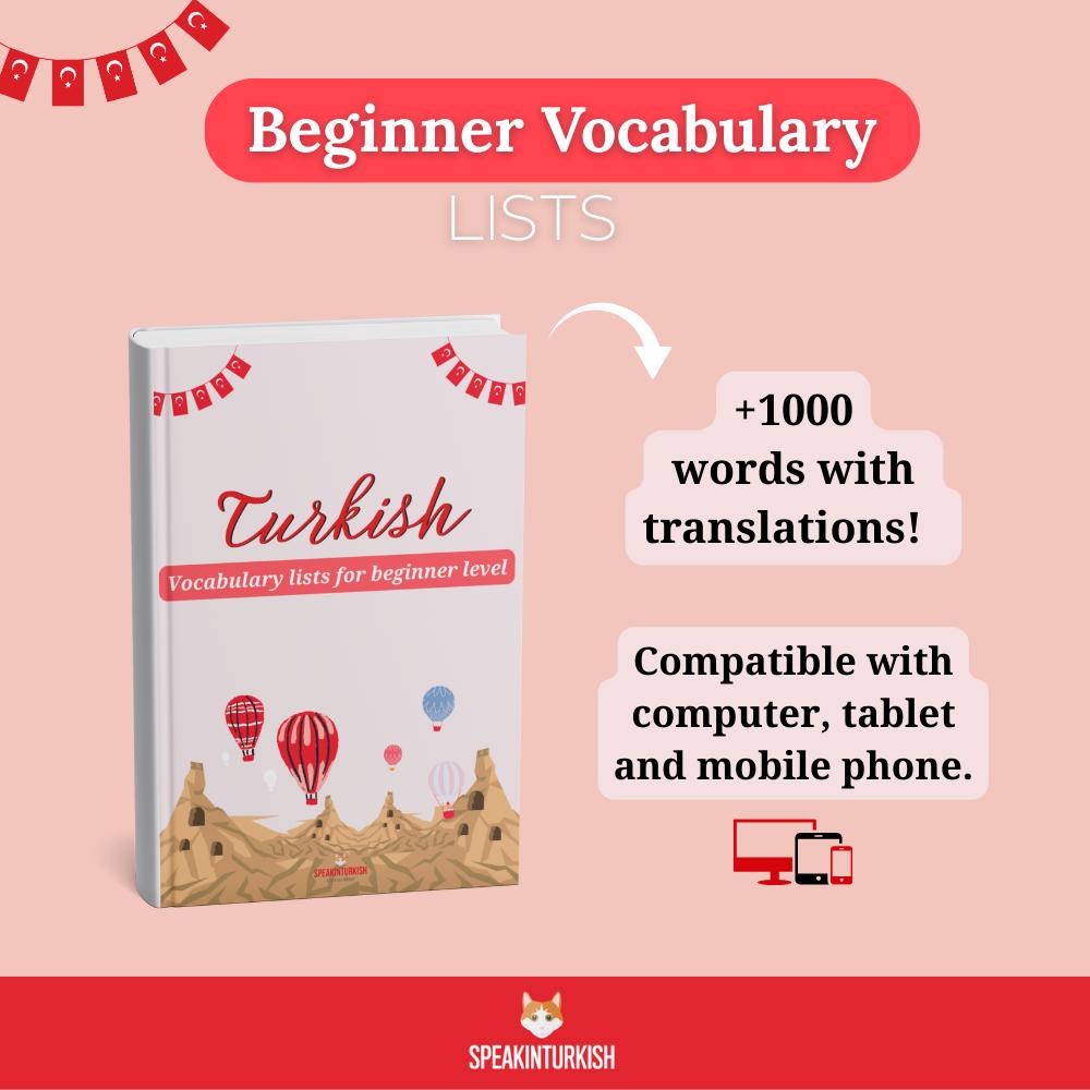 Turkish Vocabulary Lists for Beginners: Learn Essential Words (PDF ...