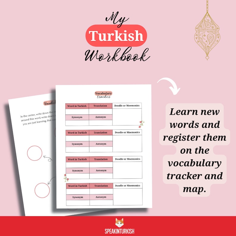 Turkish Language Workbook: Digital Study Planner With Stickers - Etsy