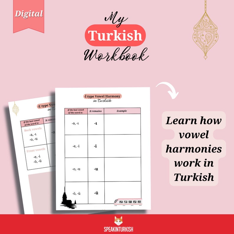 Turkish Language Workbook: Digital Study Planner With Stickers - Etsy