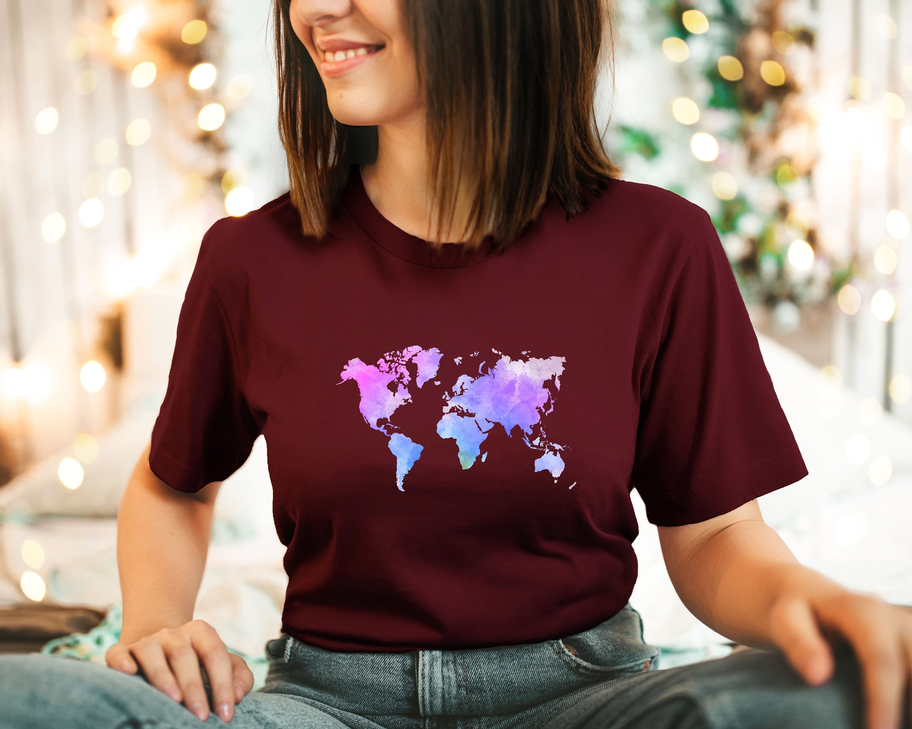 World Map Watercolor Tshirt Geography Fan Gift Proud Geography - Etsy