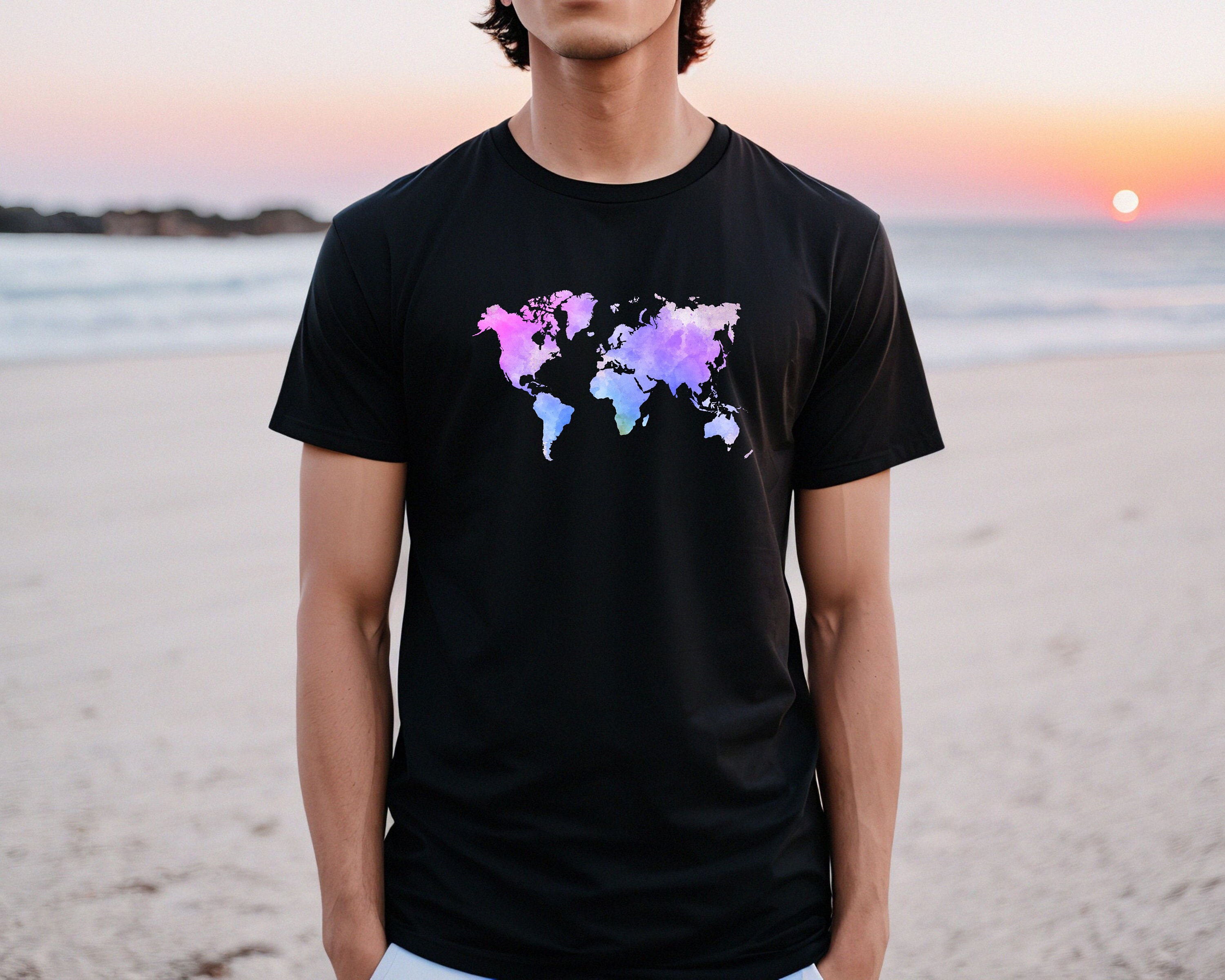 World Map Watercolor Tshirt Geography Fan Gift Proud Geography - Etsy