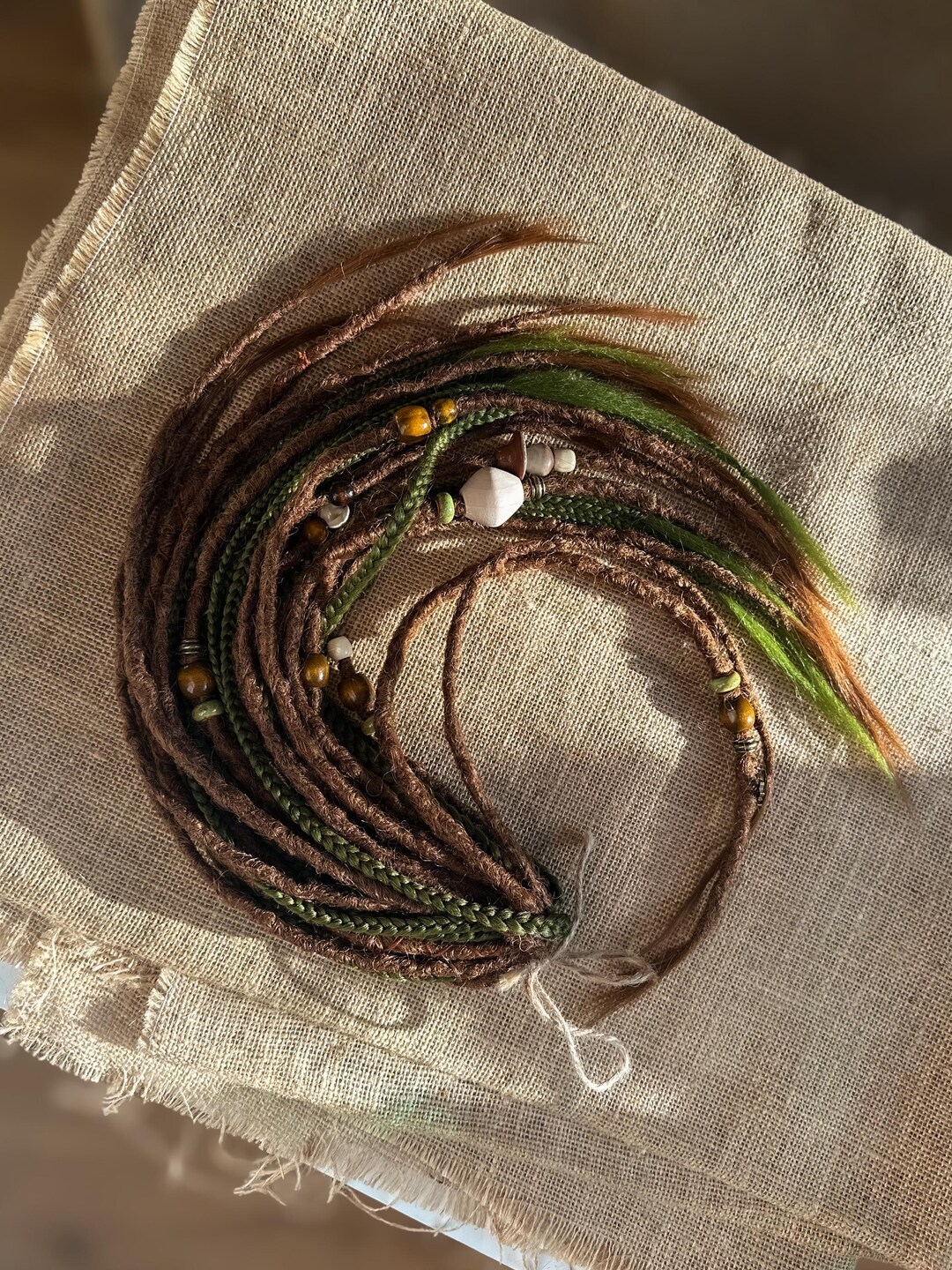 FOREST |15 DE Synthetic Dreads | Ginger Warm Brown Green Wood ...