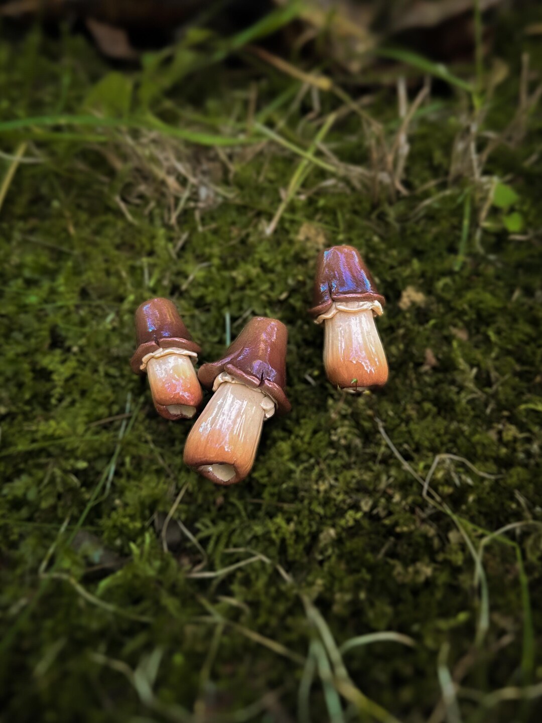 Brown Mushroom Dreadlock Beads: Polymer Clay Dread Bead Jewelry, Water ...