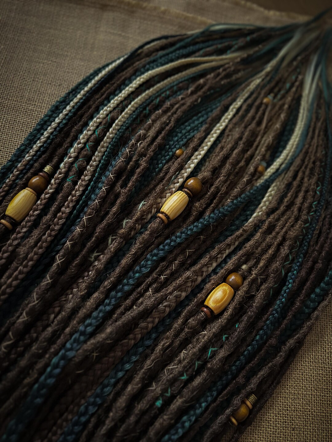 EMERALD | DE Synthetic Dreadlocks Set | Dark Brown Forest Green Deep ...
