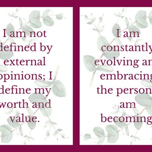 50 Inspirational Affirmations Printable Flashcards Peer Support Tools ...