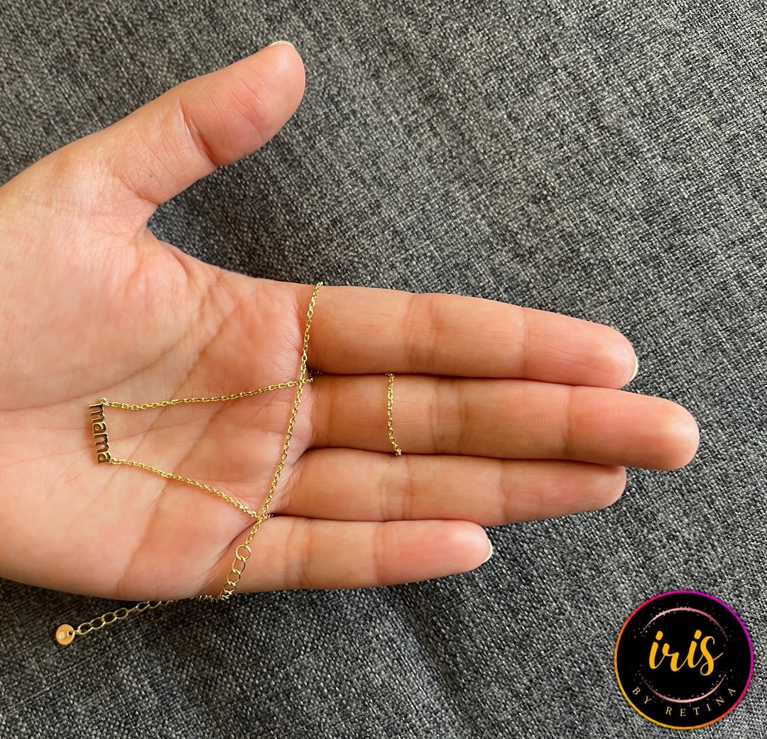 Gold Name Plate Necklace Personalized Mama Jewelry Customizable X-mas ...