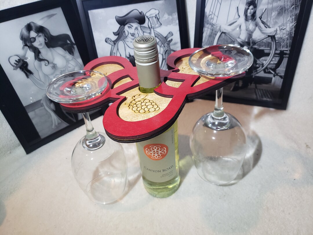Heart Wine Butler With 2 Wine Glasses Included. - Etsy