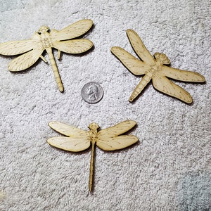 25 Dragonfly Birch Wood 3mm Craft Options or ? 81mm Tall 3mm Thick ...