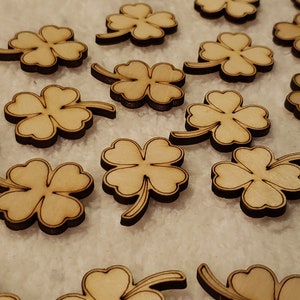 25 St. Patrick's Day Four Leaf Clover 3mm Birch Wood. - Etsy