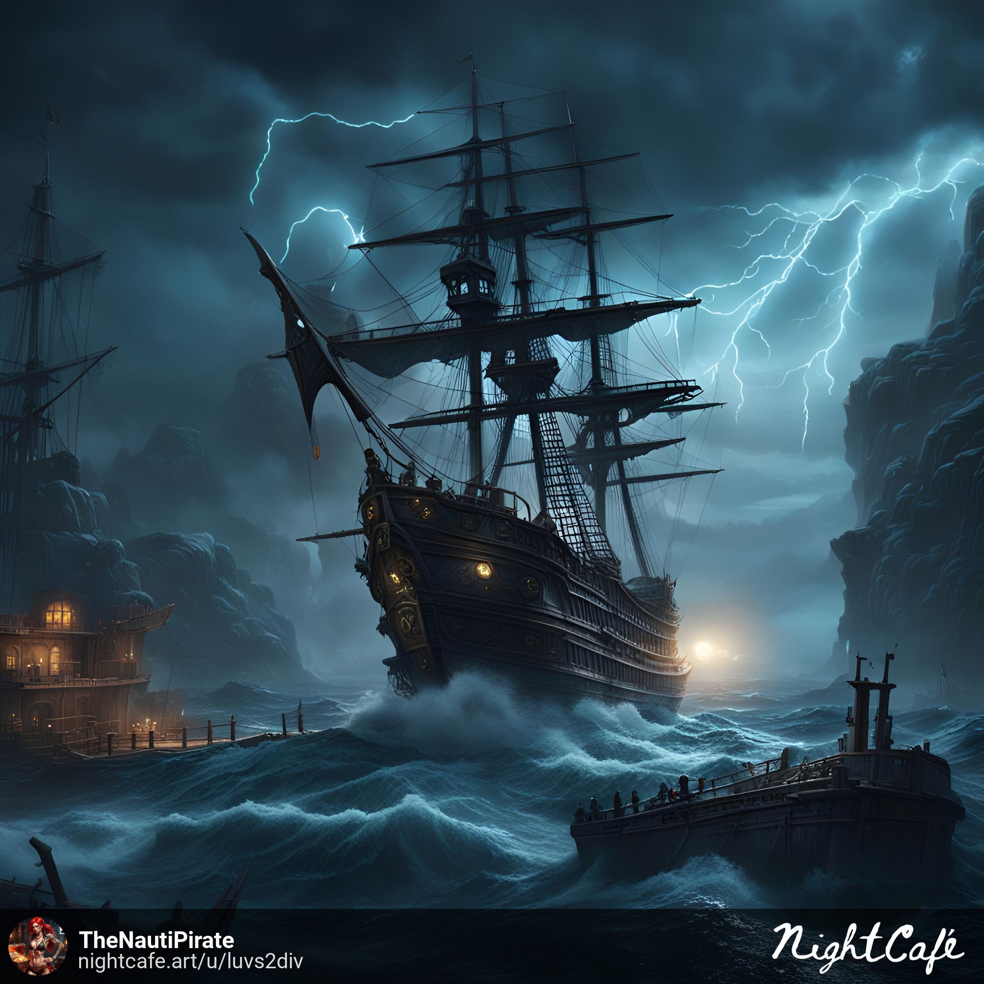 AWESOME Ghost Pirate Ship Digital Download 8K High Resolution Image ...
