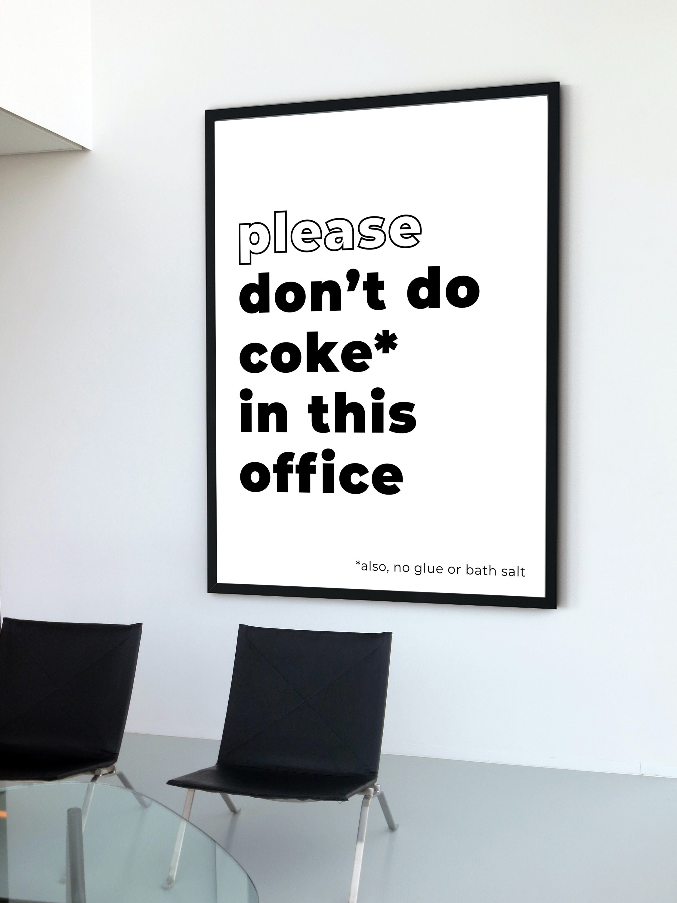 Please Don't Do Coke in This Office Funny Office Poster - Etsy