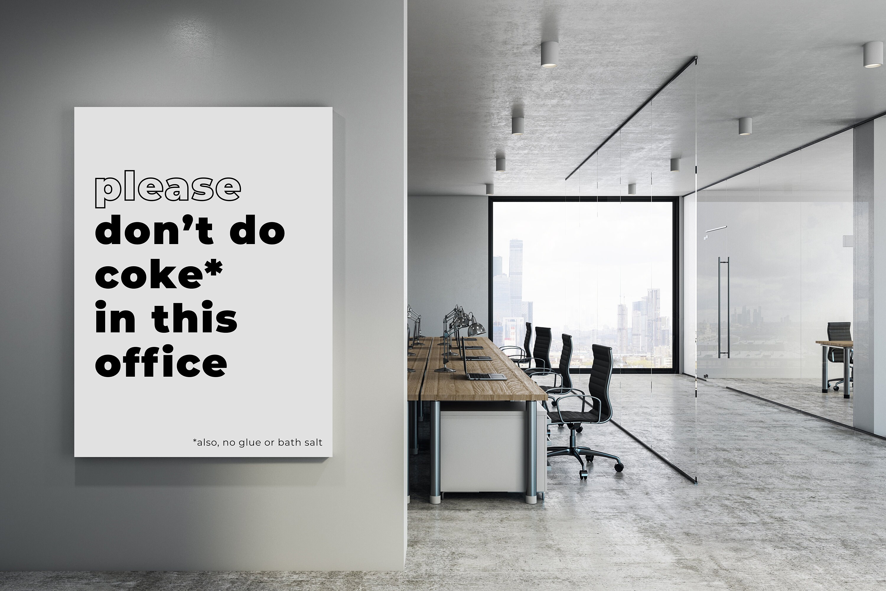 Please Don't Do Coke in This Office Funny Office Poster - Etsy