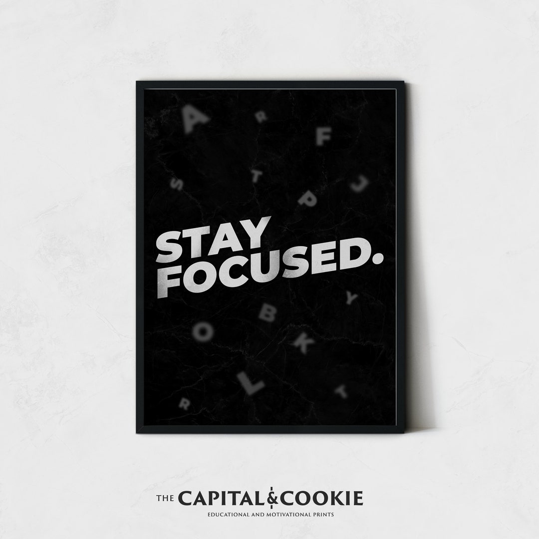 Stay Focused Motivational Wall Art for Office, Modern Home Office Decor ...