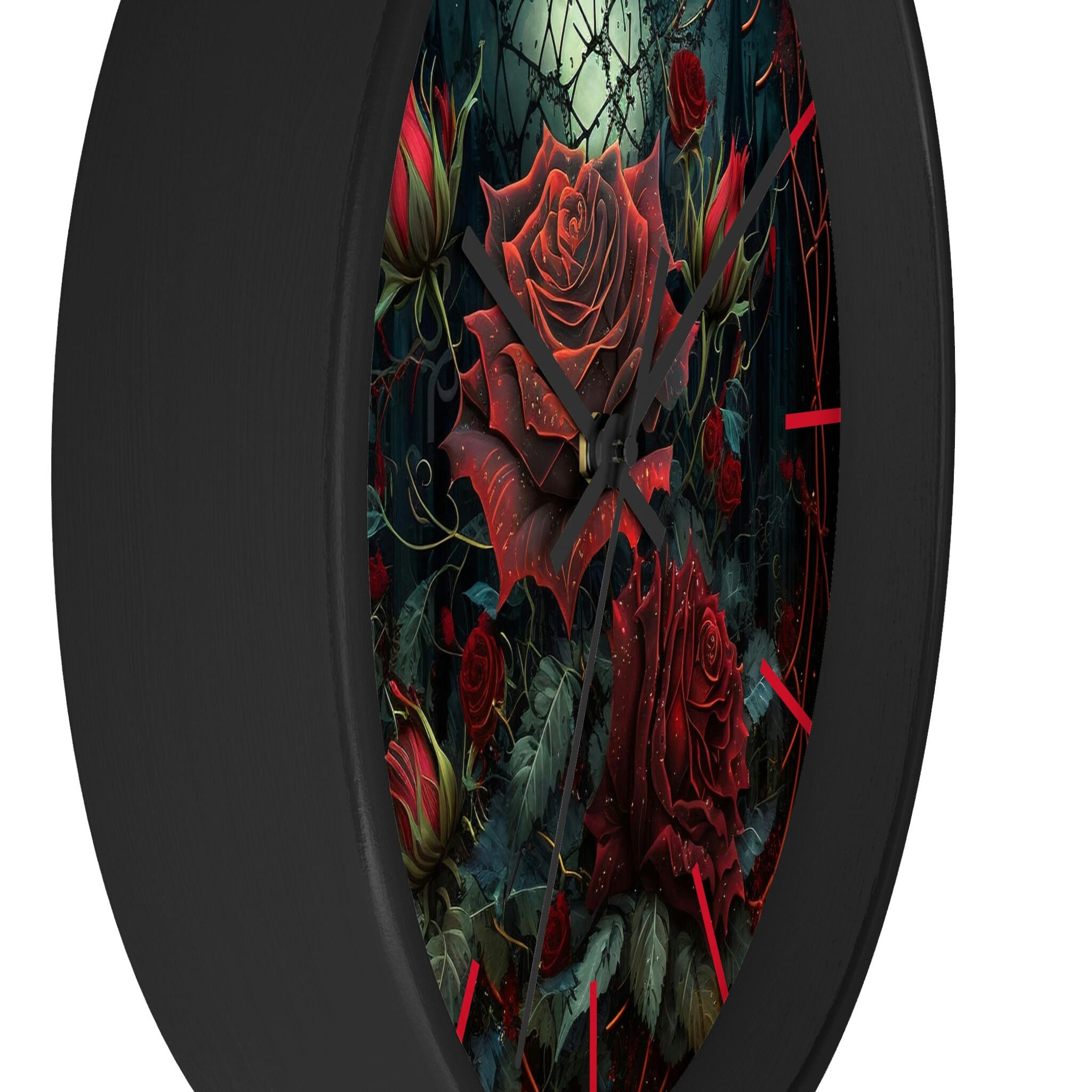 Gothic Roses Wall Clock, Fantasy, Home Decor, Gothic, Goth - Etsy