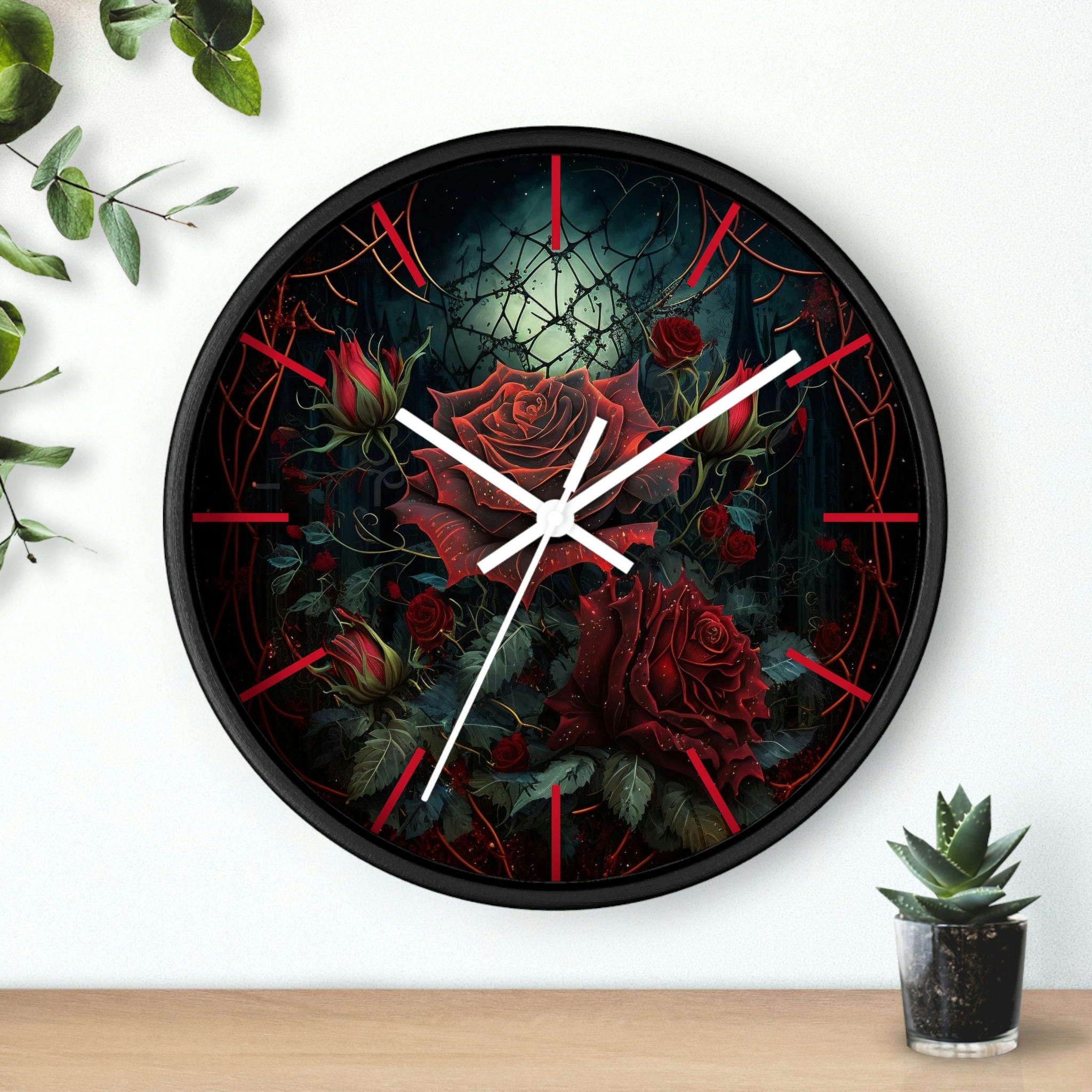 Gothic Roses Wall Clock, Fantasy, Home Decor, Gothic, Goth - Etsy